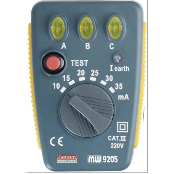 TESTEUR SIMPLE DE DISJONCTEUR 30MA ET TEST DE CÂBLAGE DES PRISES | Capiotec
